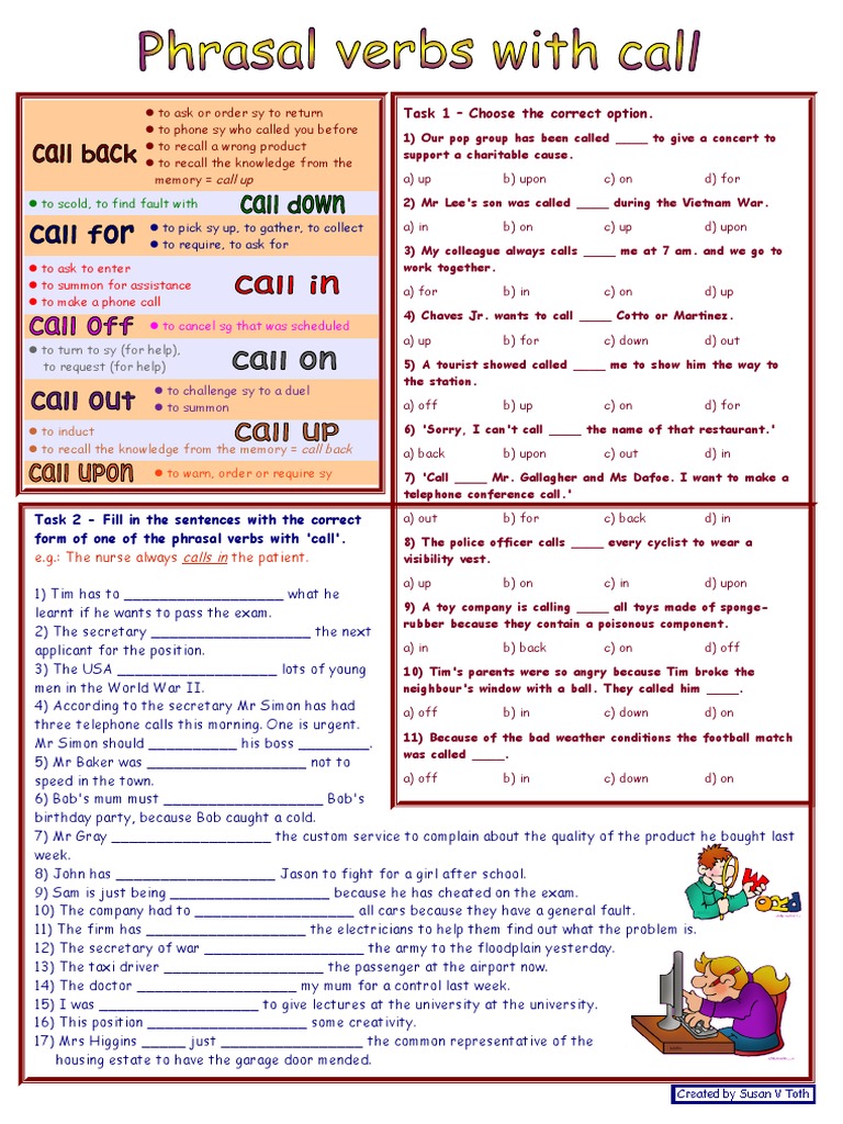 Phrasal Verbs With Call With Dictionary 2 Tasks Wi 10393 | PDF