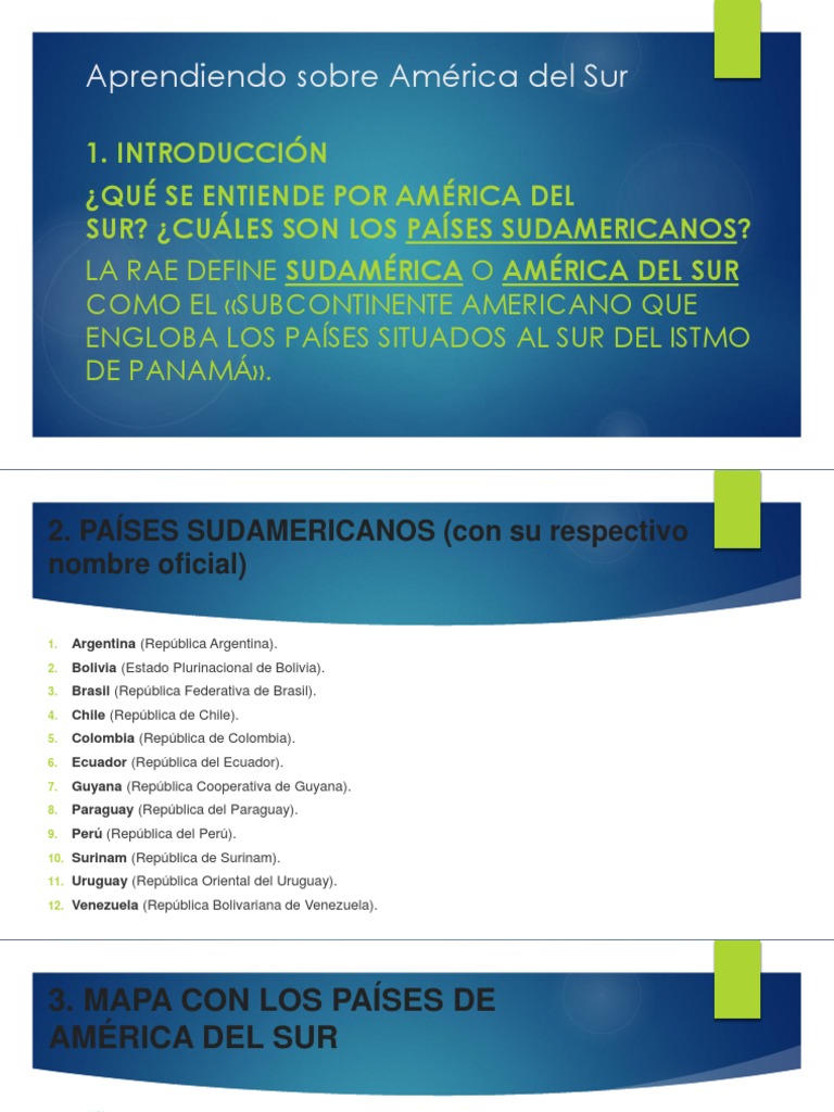 Aprendiendo Sobre América Del Sur | PDF | América del Sur | Américas