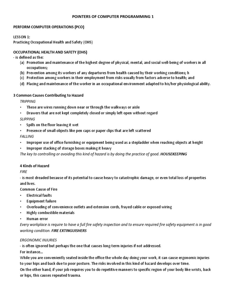 Perform Computer Operations | PDF | Personal Protective Equipment ...