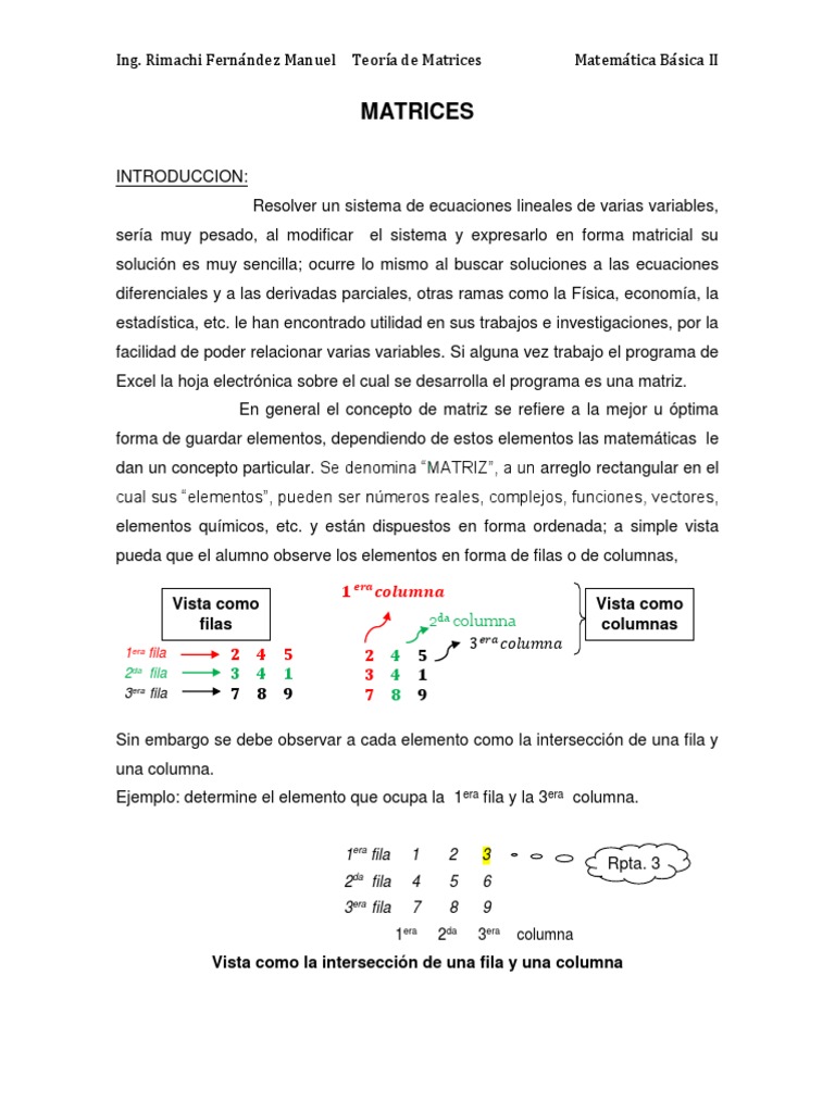 Teoría de Matrices | PDF | Teoría de la matriz | Matriz (Matemáticas)