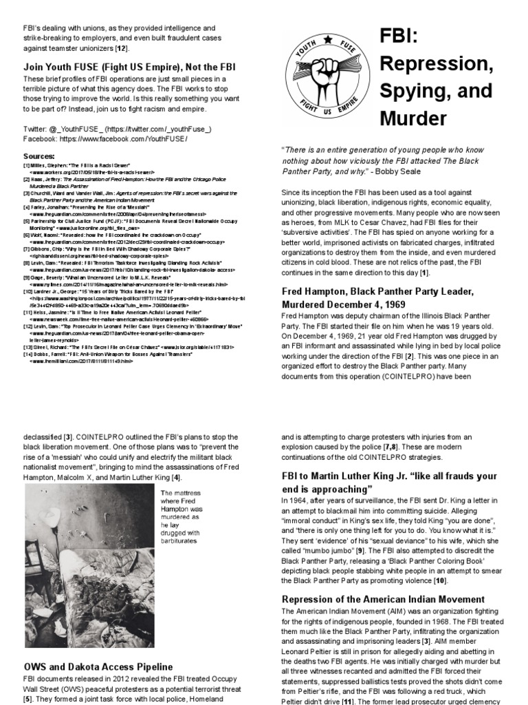 FUSE FBI Anti-Recruitment Flyer Print | PDF | Federal Bureau Of ...