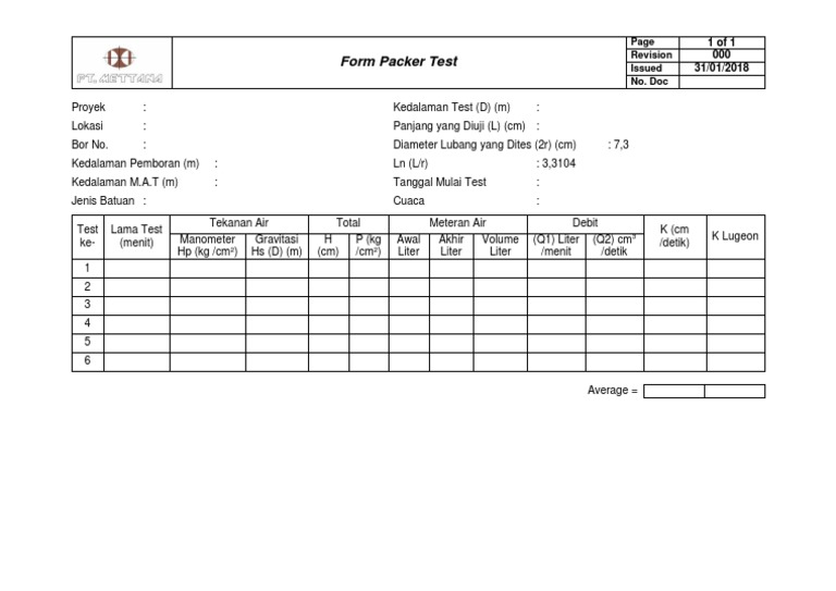 FRM Form Packer Test | PDF