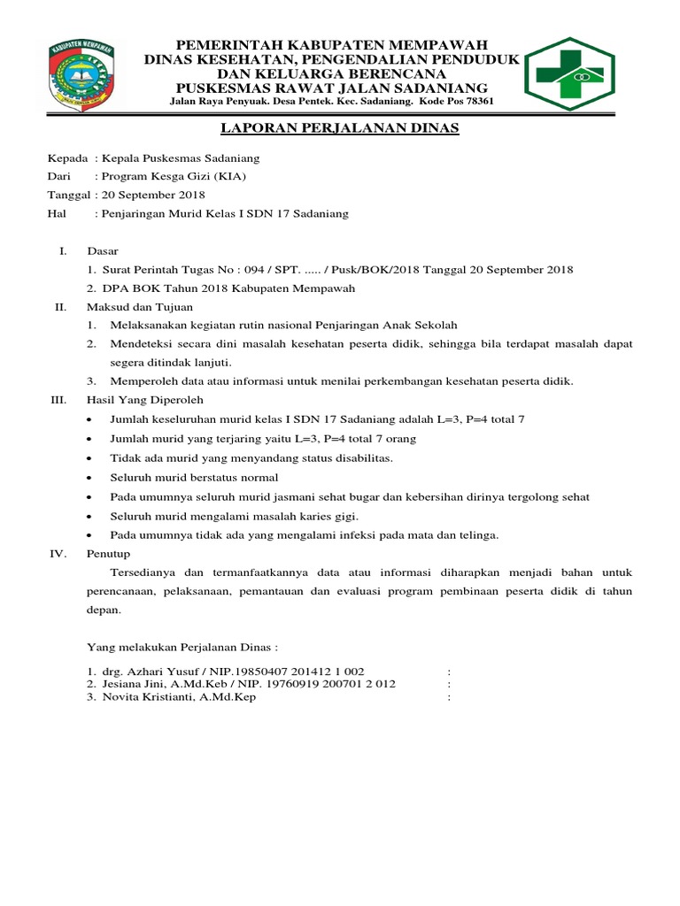 LPJ Penjaringan SD 17 | PDF