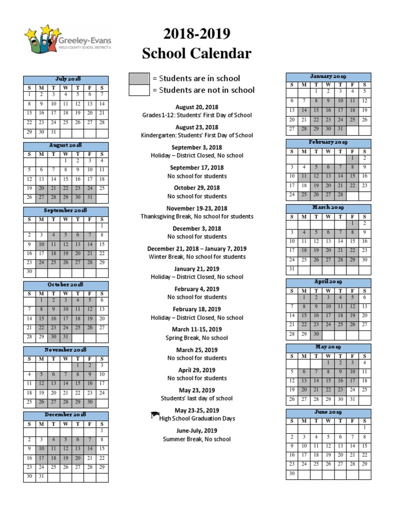 2018-2019 School Calendar Overview | PDF | Schools | Violence