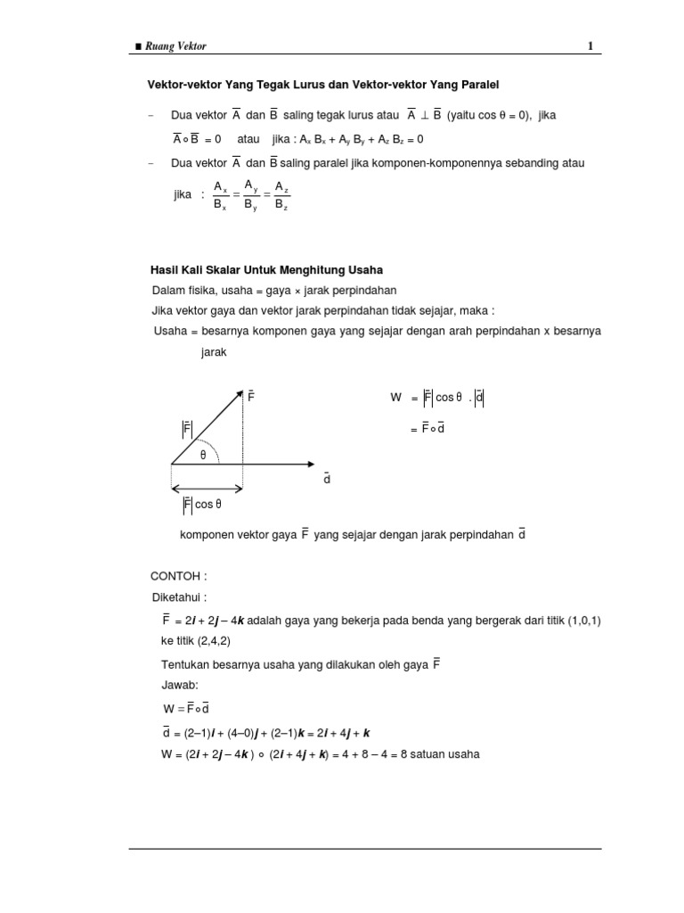 Vektor Tegak Lurus Dan Vektor Paralel PDF | PDF