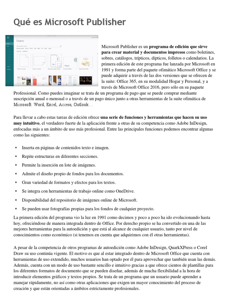 Introducción a Microsoft Publisher | PDF | Microsoft | Microsoft Office