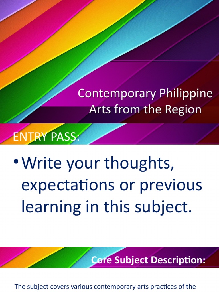 Contemporary Philippine Arts From The Regions Lesson 1 | PDF