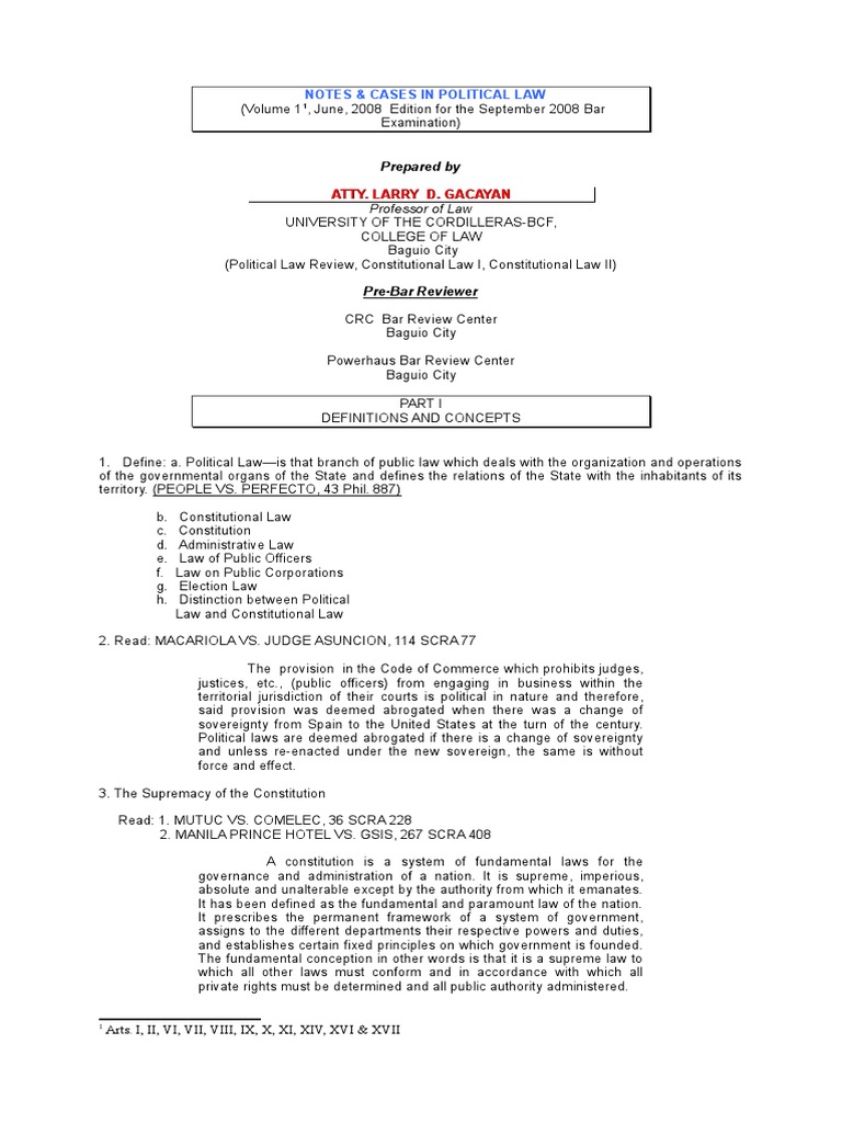 2008.consti 1 Lecture With Cases | PDF | Constitutional Amendment | Initiative