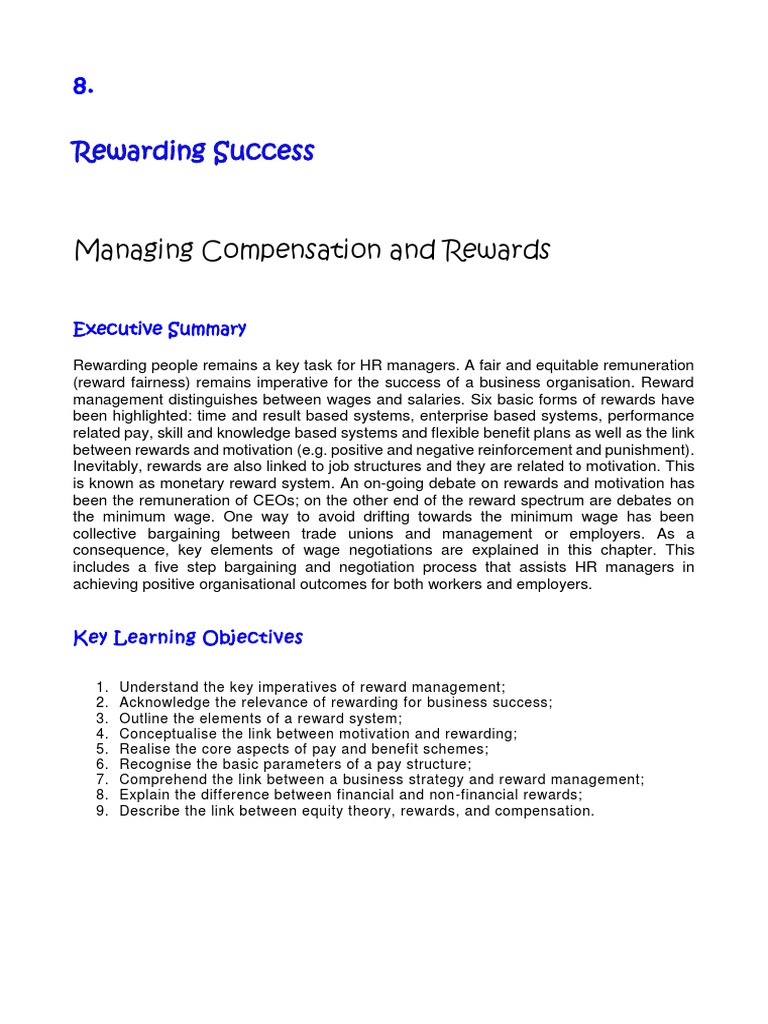 08 Reward Management TK Done | PDF | Negotiation | Employment