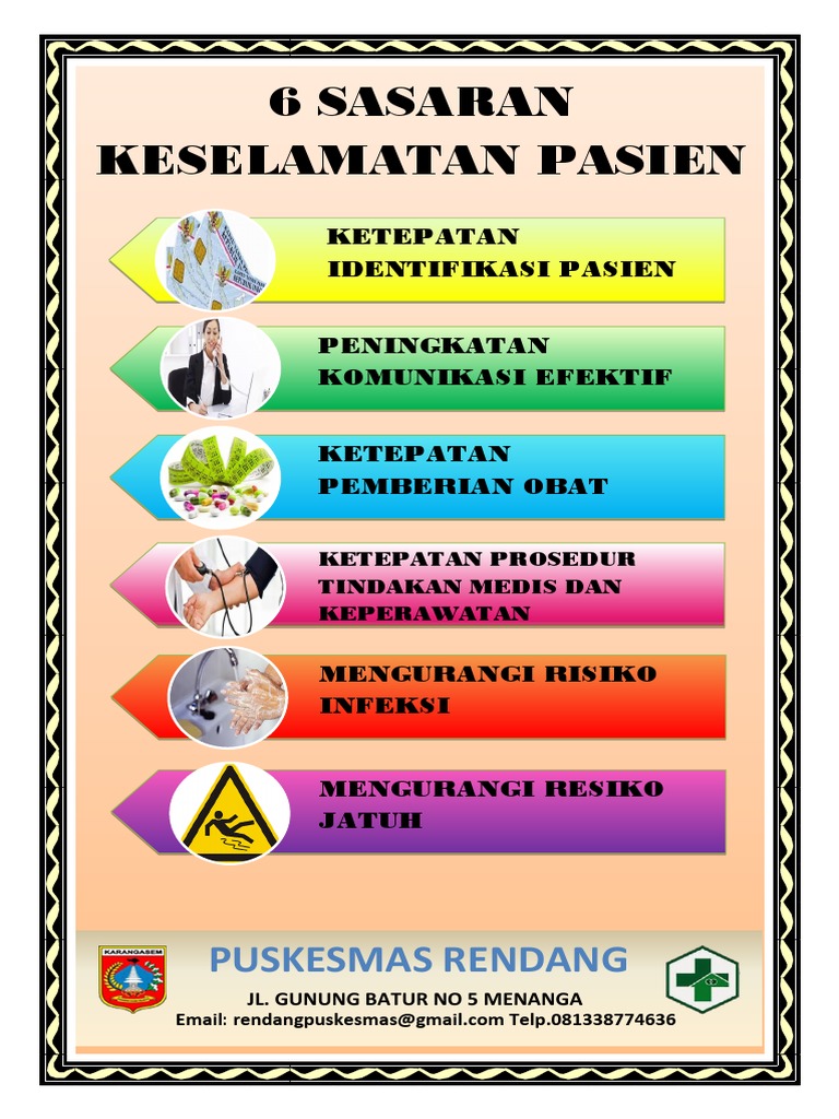 6 Sasaran Keselamatan Pasien Poster | PDF