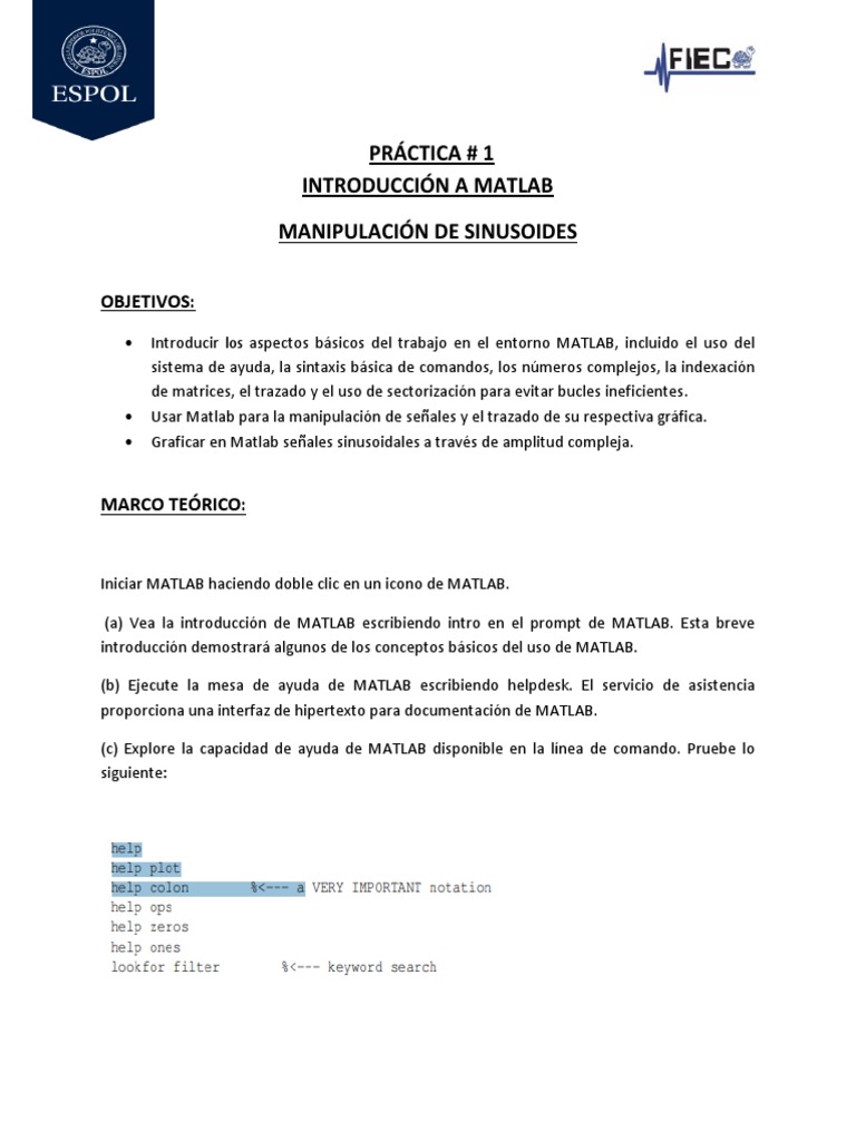 Introducción a MATLAB: Sinusoides | PDF | Matlab | Fase (ondas)
