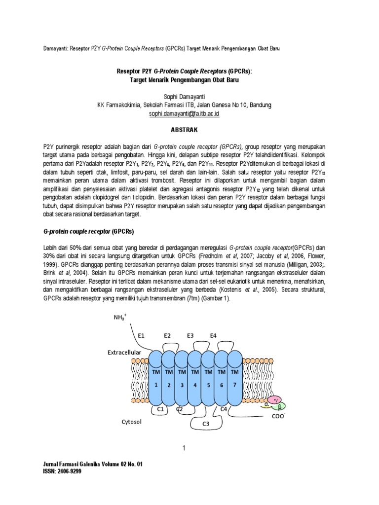Reseptor P2Y G-Protein Couple Receptors (GPCRS) : Target Menarik ...