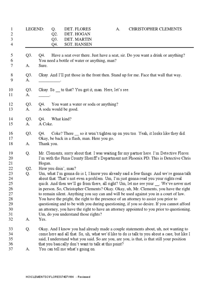 Clements Interview Transcript - PCSD Maricopa County Jail 8-15-17 ...