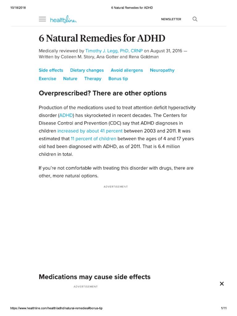 6 Natural Remedies For ADHD | PDF