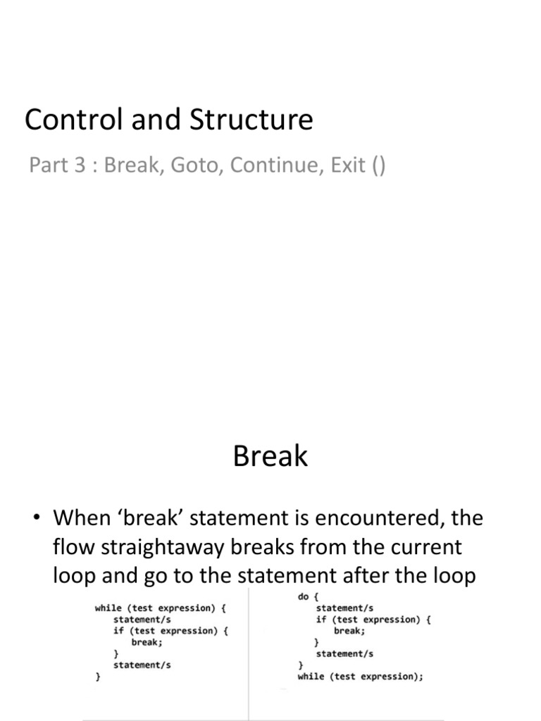 Control And Structure Part 3 Pdf Control Flow Computer Engineering