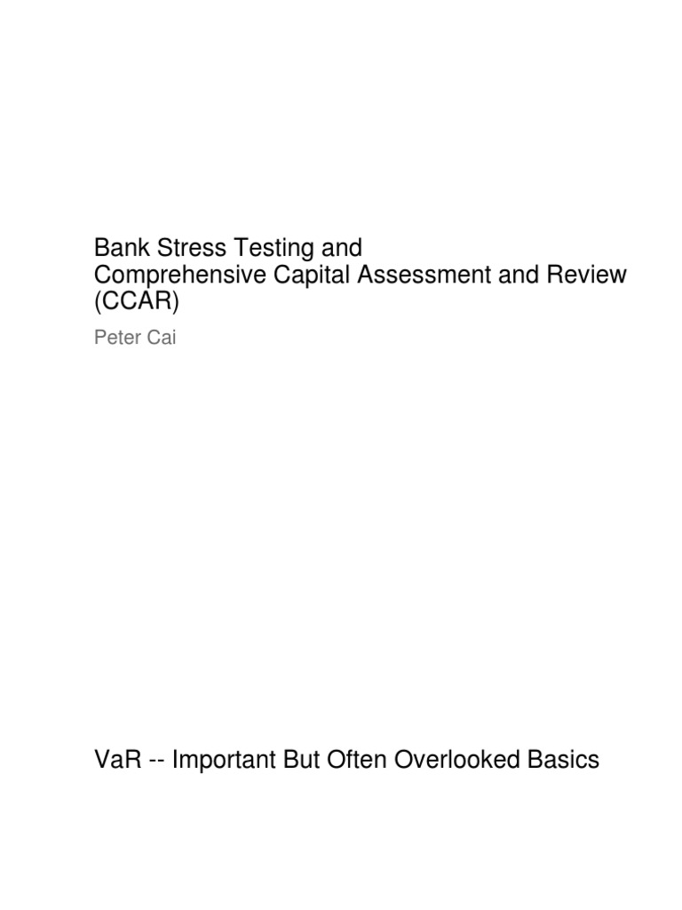 Bank Stress Testing and Comprehensive Capital Assessment and Review ...