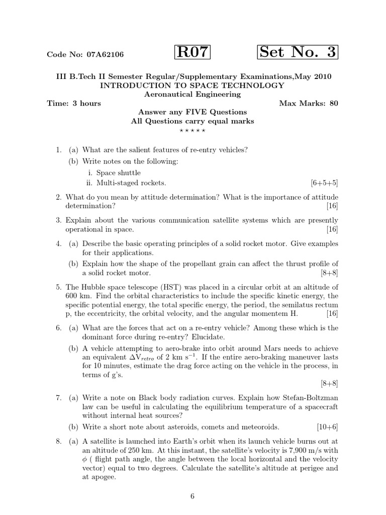 R07 Set No. 3: Retro 1 | PDF | Orbit | Satellite