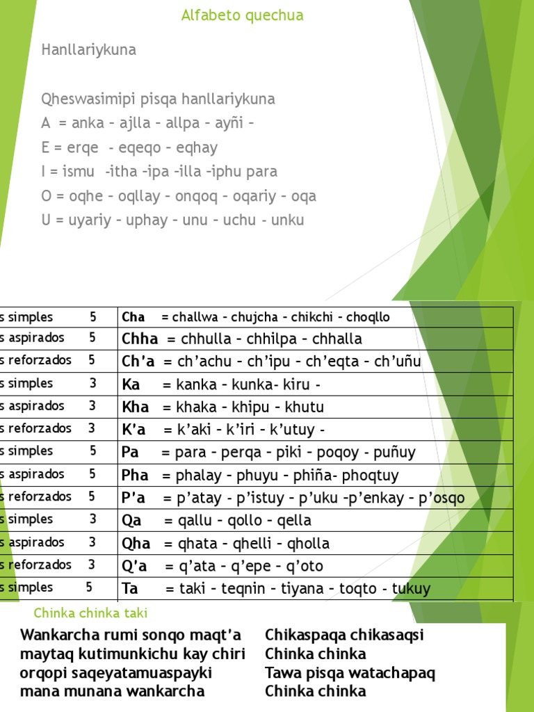 Alfabeto Quechua I | PDF | Morfologia linguística | Mecânica da linguagem