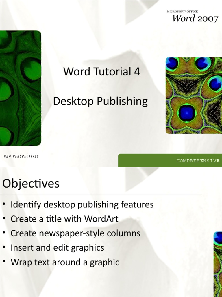 Word Tutorial 4 Desktop Publishing: Comprehensive | PDF | Microsoft ...