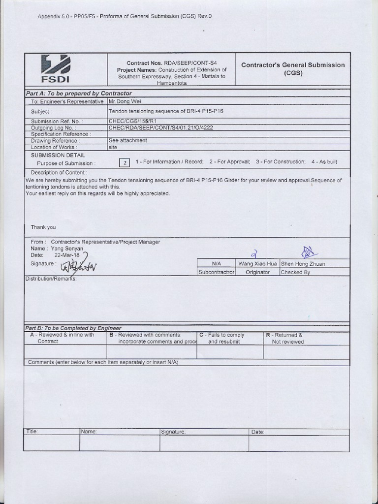 Out Eng CHEC CGS 156 R1, Tendon Tensioning Sequence of BRI 4 P15 P16 ...