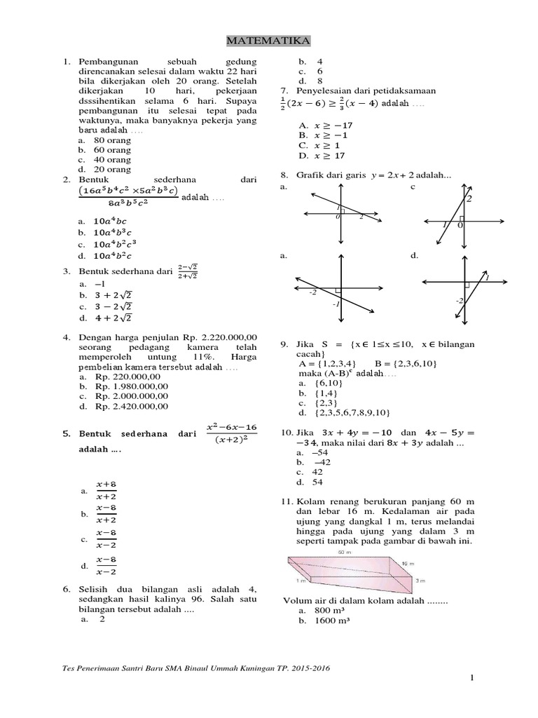 Soal PSB Sma | PDF