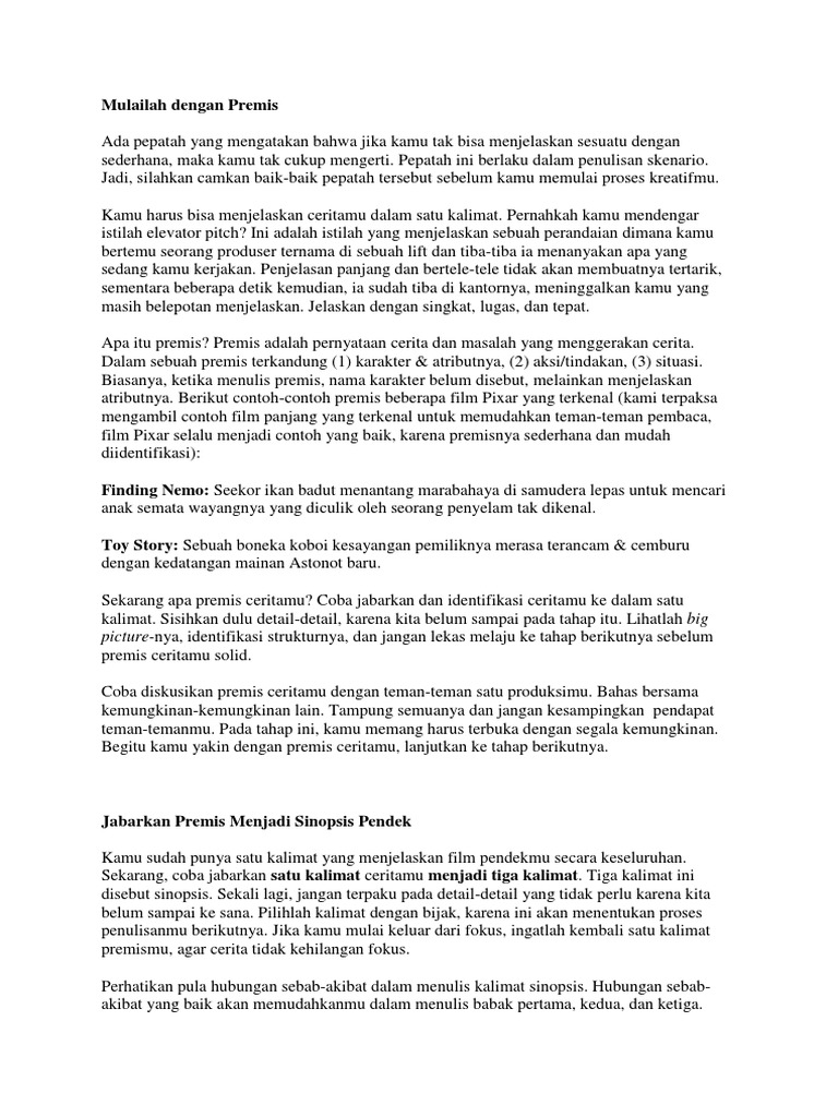 Premis Pembuatan Film | PDF