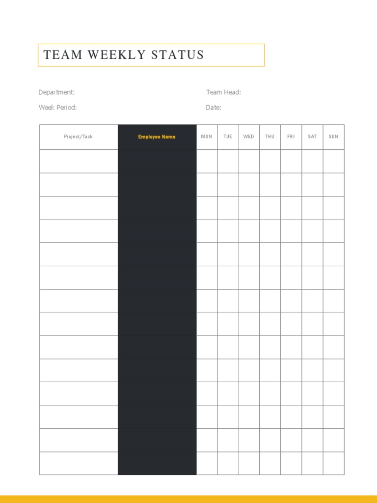 Weekly Team Status Report Template | PDF | Career & Growth | Technology ...