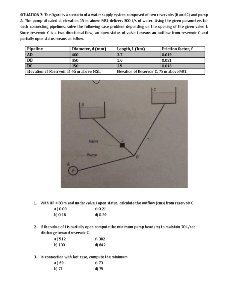 Water Supply System Pump Calculations | PDF | Science & Mathematics