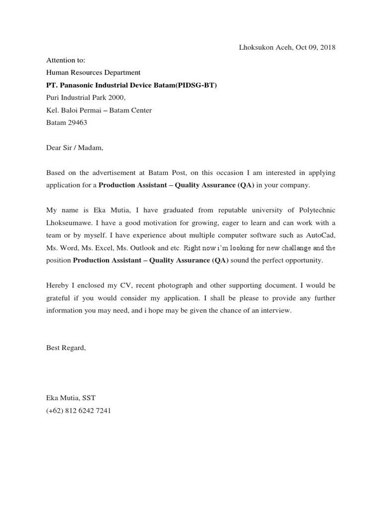 Aplication Letters | PDF