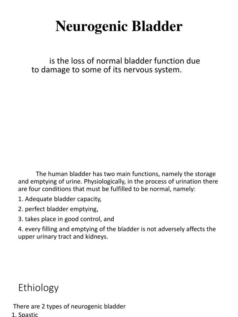 Neurogenic Bladder Pdf Urination Urinary Bladder