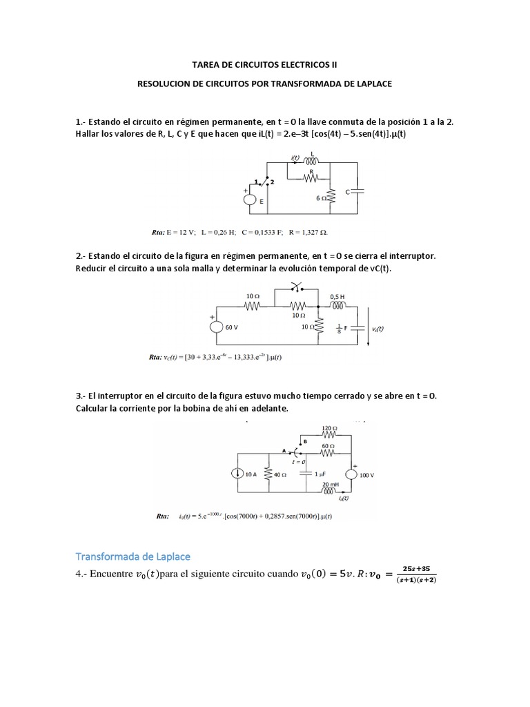 Tarea de Circuitos Electricos II | PDF