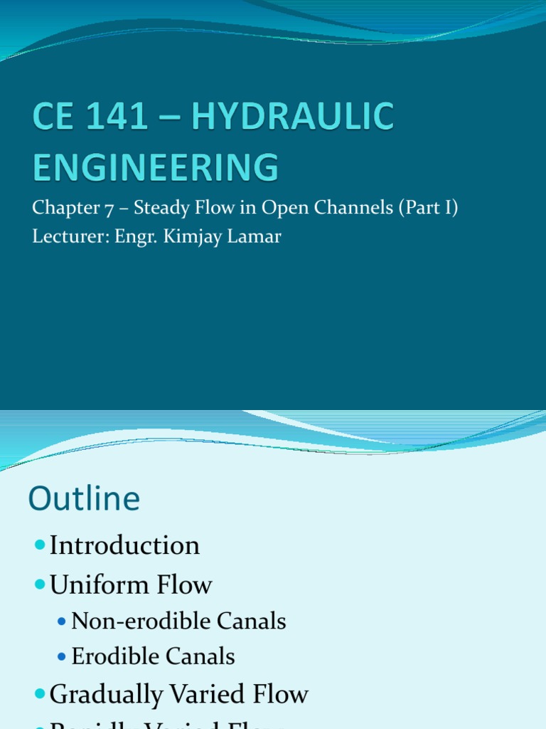 Chapter 7 - Open Channel Hydraulics (Part 1) PDF | PDF | Continuum ...