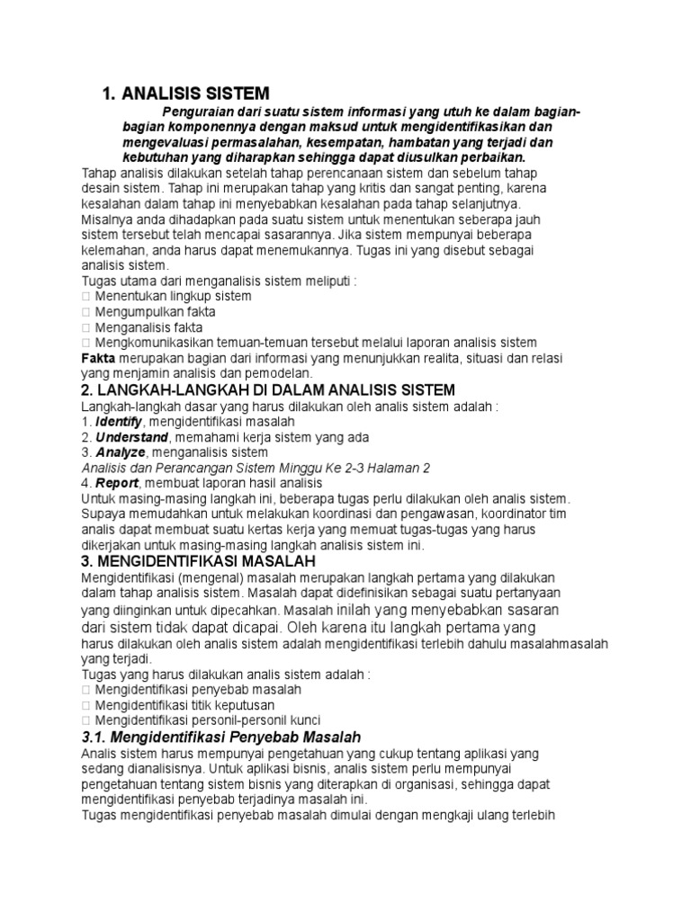 Analisis Sistem | PDF