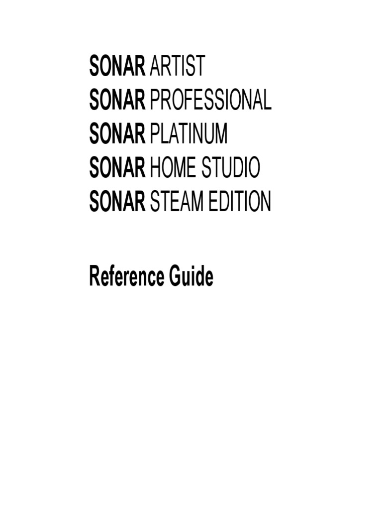 SONAR Reference Guide | PDF | Synthesizer | Digital Audio