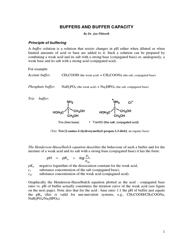 Buffers | PDF | Buffer Solution | Acid Dissociation Constant