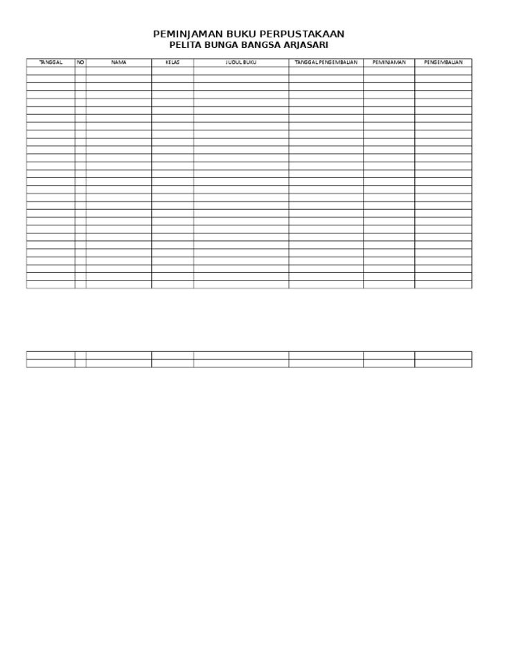 Format Peminjaman Buku Perpustakaan | PDF