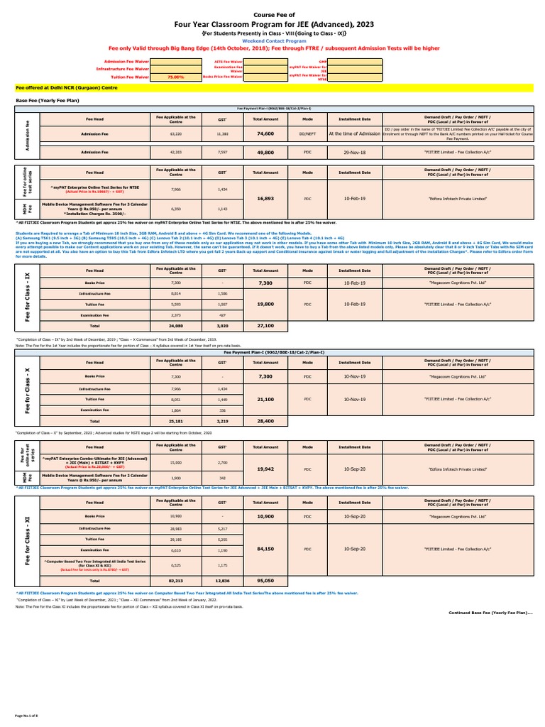 4 Year Course Fee | PDF | Fee | Test (Assessment)
