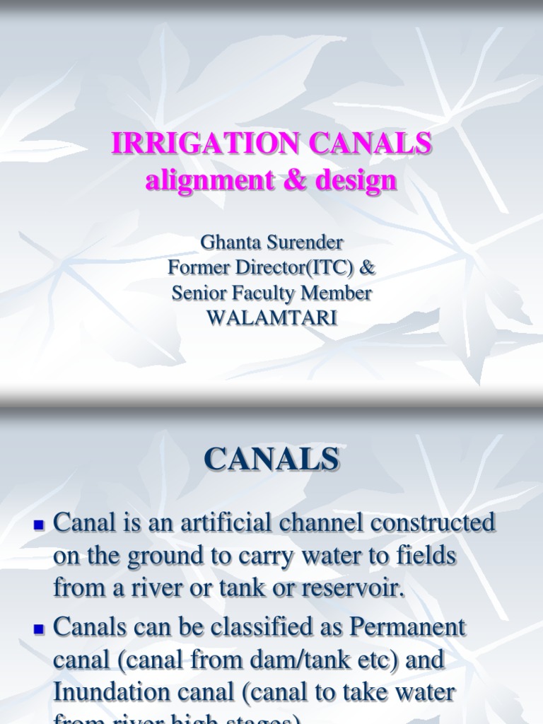Canal Alignment & Desgin | PDF | Canal | Evapotranspiration