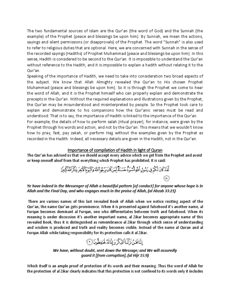 Understanding Hadith's Role in Islam | PDF | Hadith | Muhammad