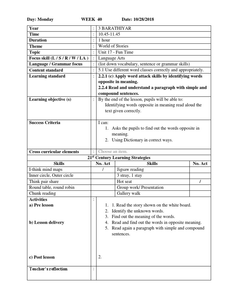 1st Monday Lesson | PDF | Word | Learning