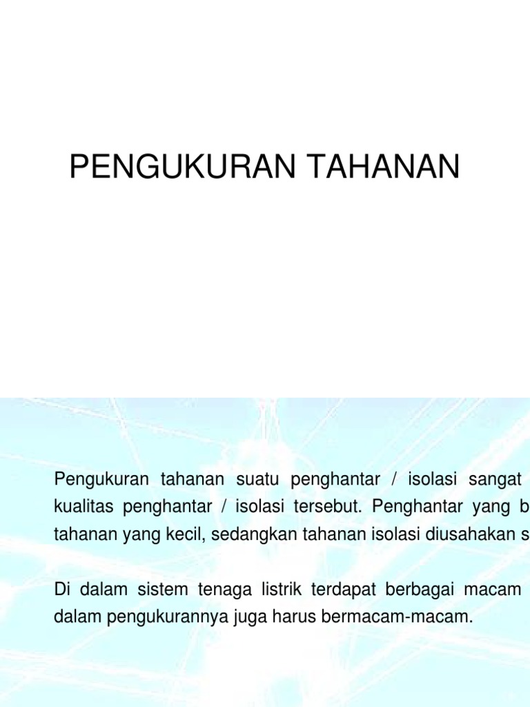 Pengukuran Tahanan | PDF