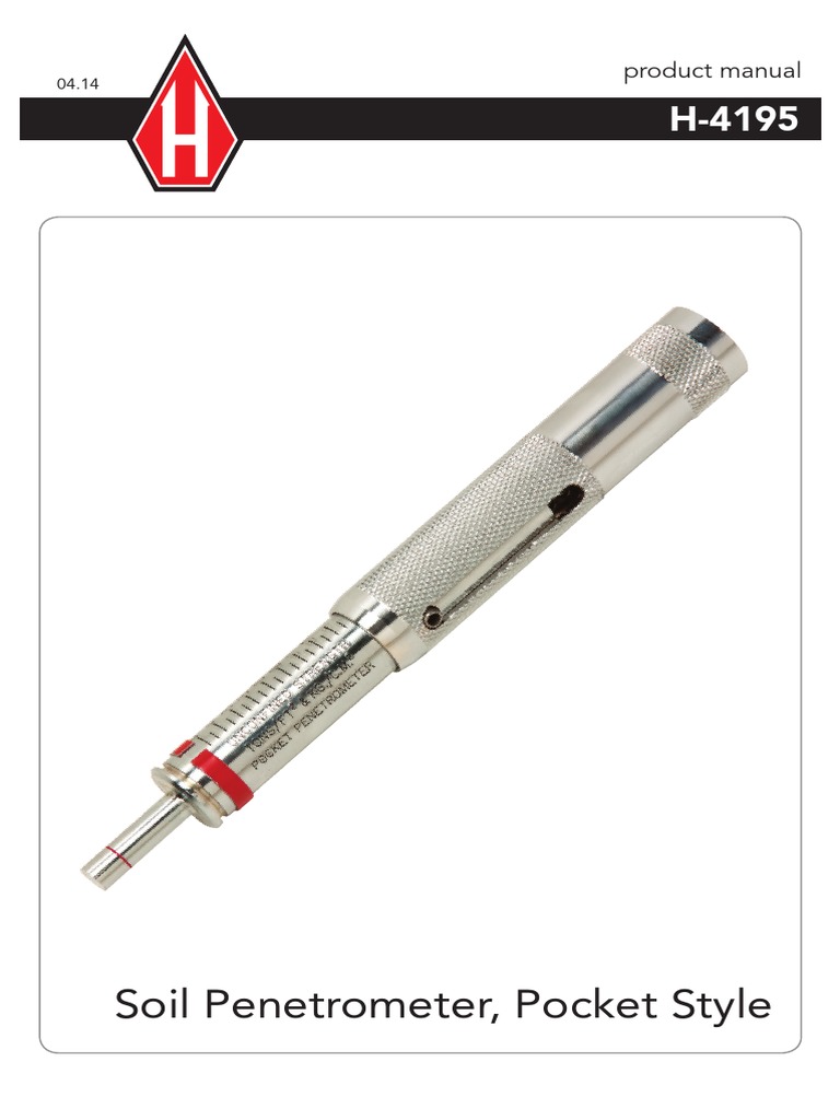 Pocket Soil Penetrometer Guide | PDF | Soil | Clay