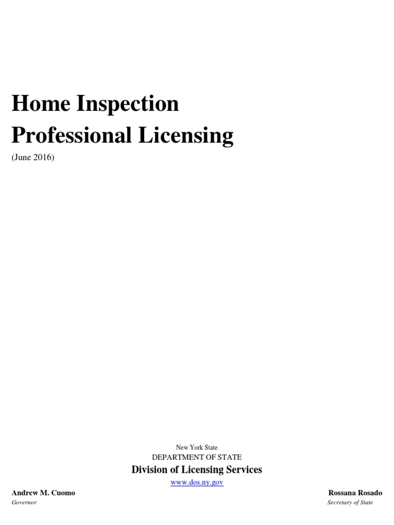 Home Inspection Licensing in New York | PDF | Licensure | License