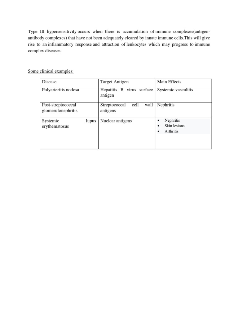 Type III Hypersensitivity | PDF