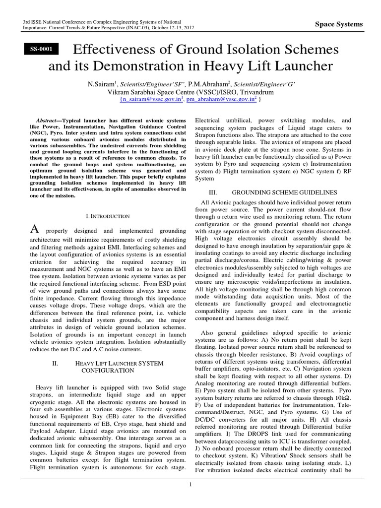 Effectiveness of Ground Isolation Schemes and Its Demonstration in ...
