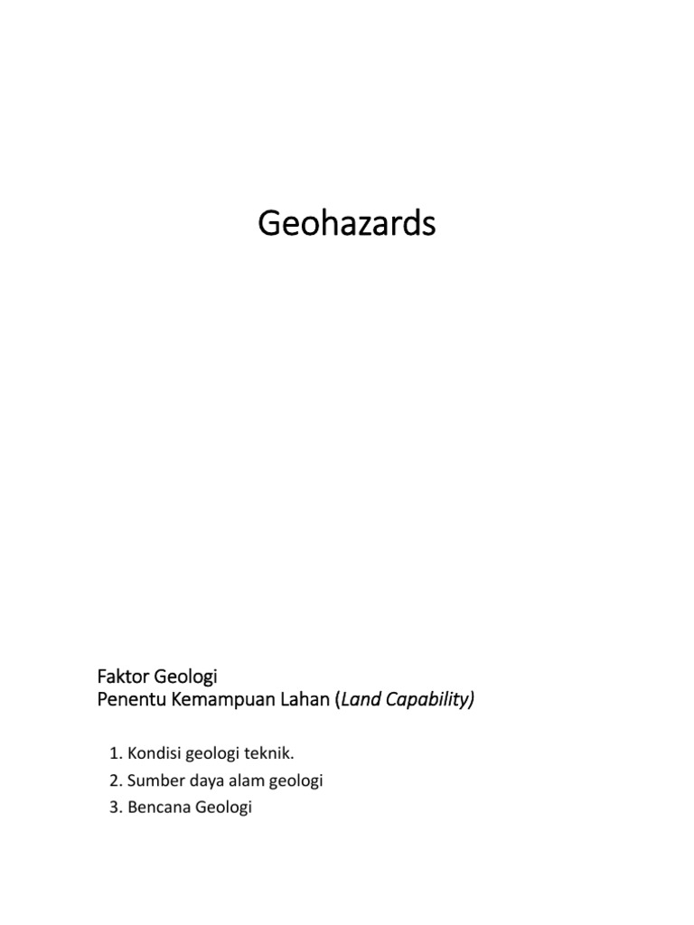 Kuliah 6# Aspek Geohazard | PDF