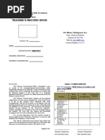 Trainees Record Book Sample | PDF | Behavior Modification | Learning