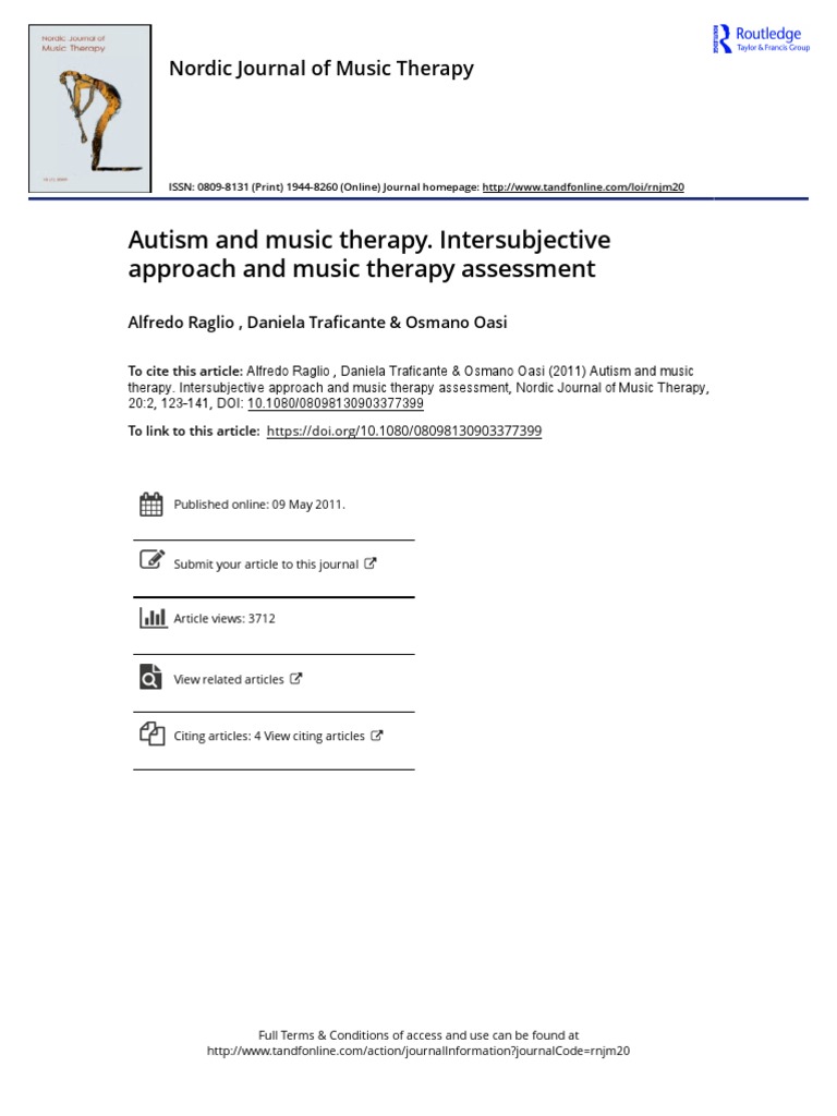 Autism and Music Therapy Intersubjective Approach and Music Therapy ...
