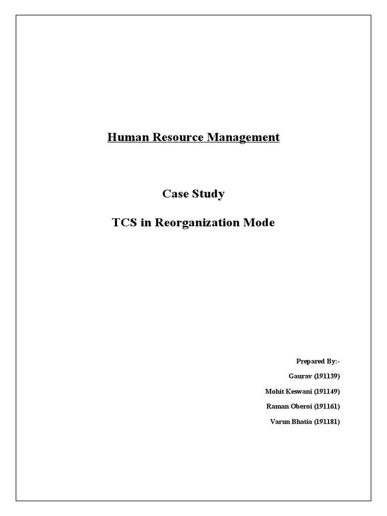 TCS HR Reorganization Strategies | PDF | Employment | Employee Retention