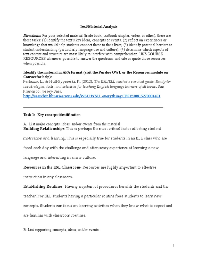 T L 339 - Text Analysis | PDF | Reading Comprehension | Teachers